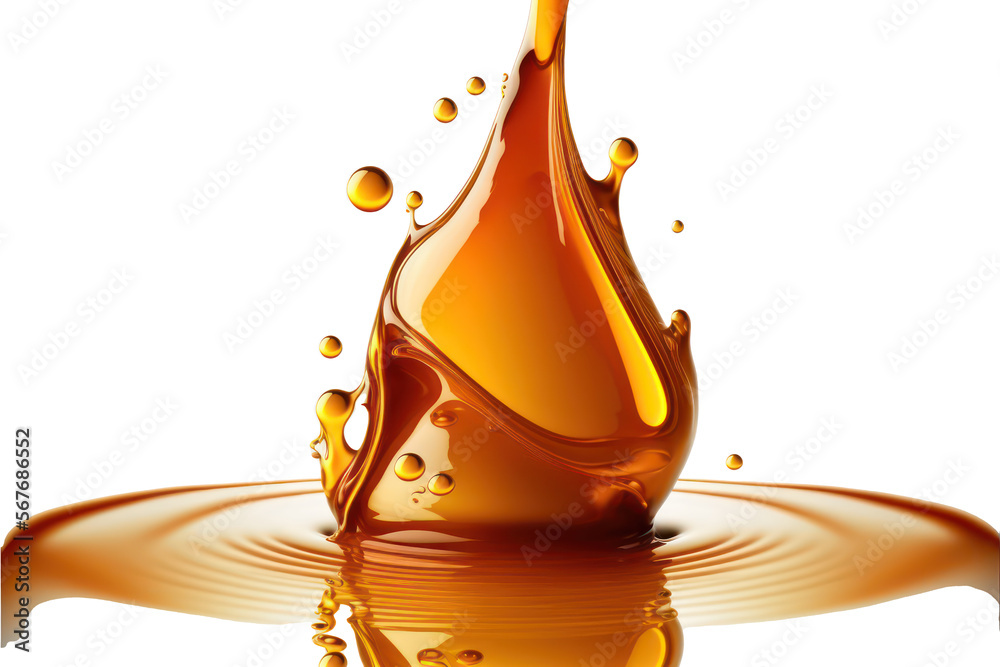 ภาพประกอบสต็อก Honey drop isolated on transparent background. Oil drop ...