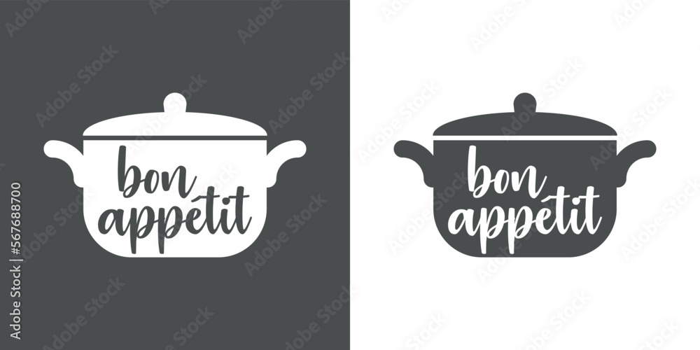 Logo restaurante. Letras de la palabra bon appetit con forma de silueta ...