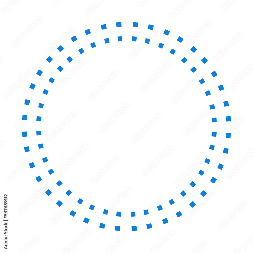 blue circular border round dotted line tech graphic design vector ...