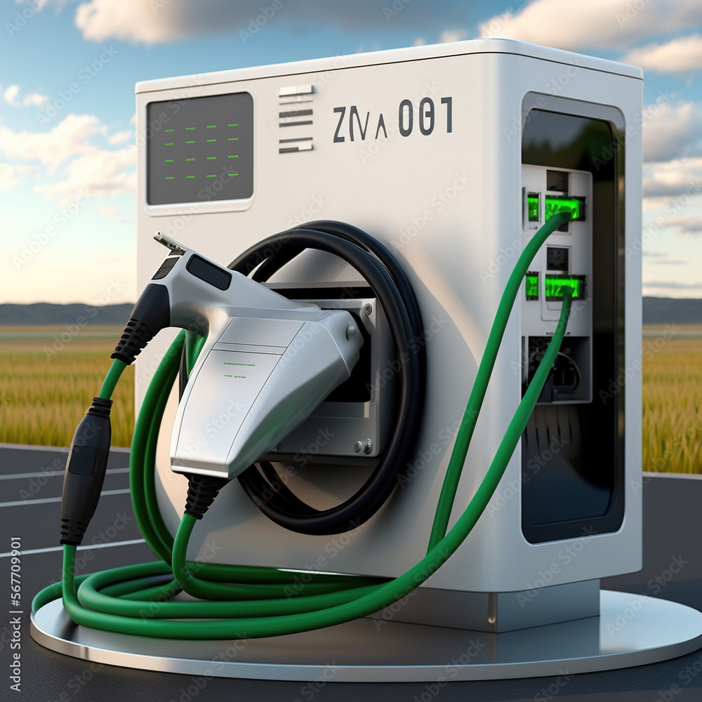 EV car Power cable with pump plug in charging power to electric vehicle ...