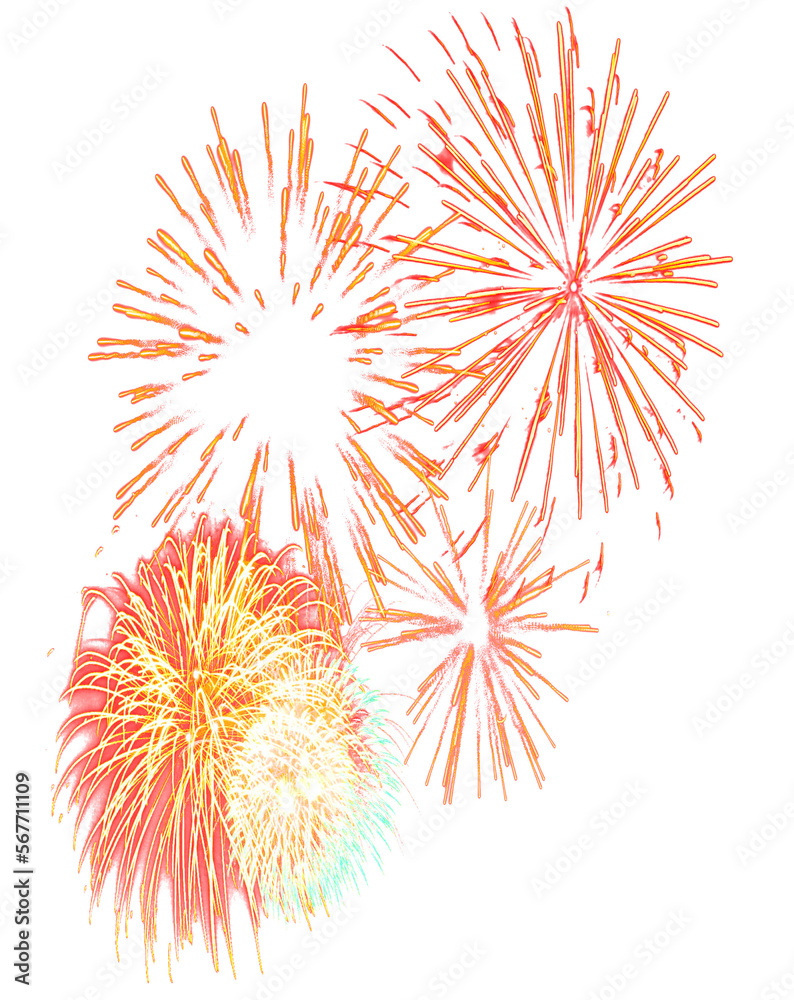 Realistic firework elements PNG format easy to use festive sparkler ...