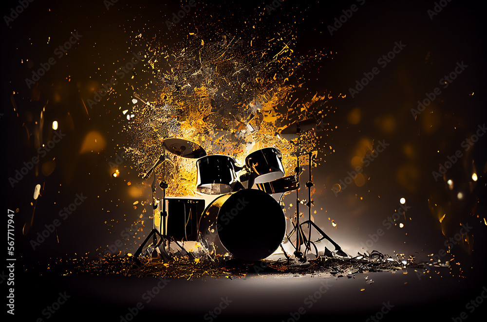 Generative AI abstract painting musical instruments. Fun, hobby and ...