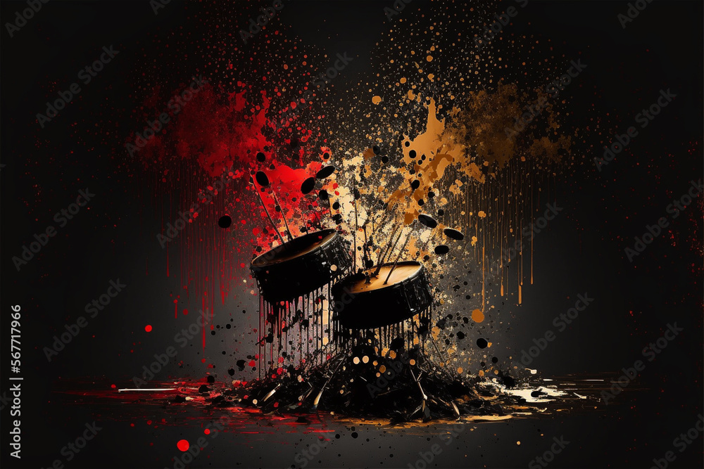 Generative AI. Musical instrument abstract background painting. Hobby ...