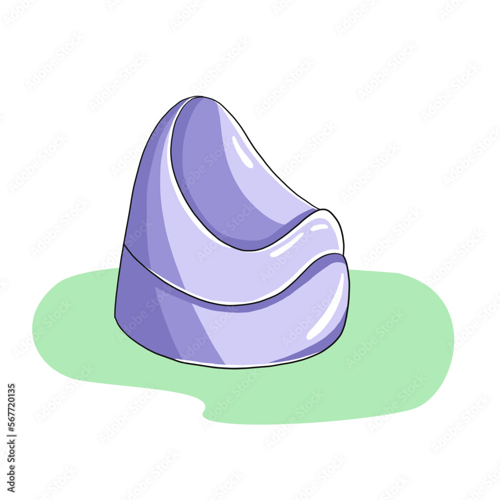 Hand drawn colorful cartoon vector illustration with children potty ...