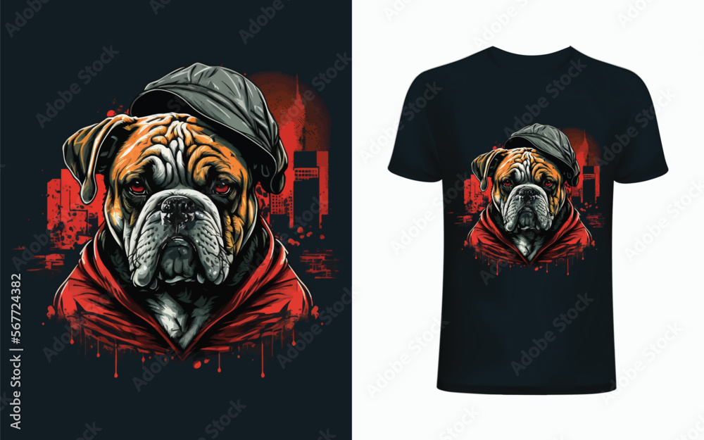 Funny pug illustration. Grumpy dog sketch. Bad boy. Original vector for ...