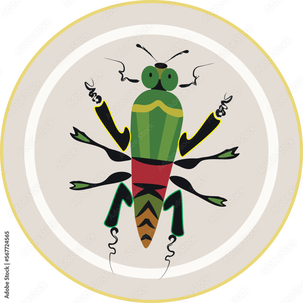 Edible insect and bugs are served on the plate. Disgusting meal and ...