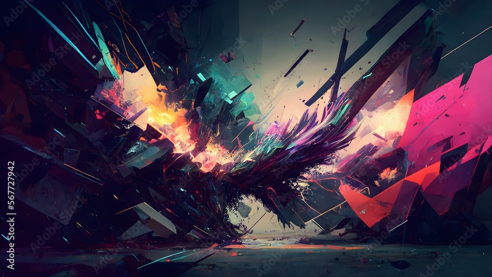 Chaos Background 16:9, generative AI, Art Stock Illustration | Adobe Stock