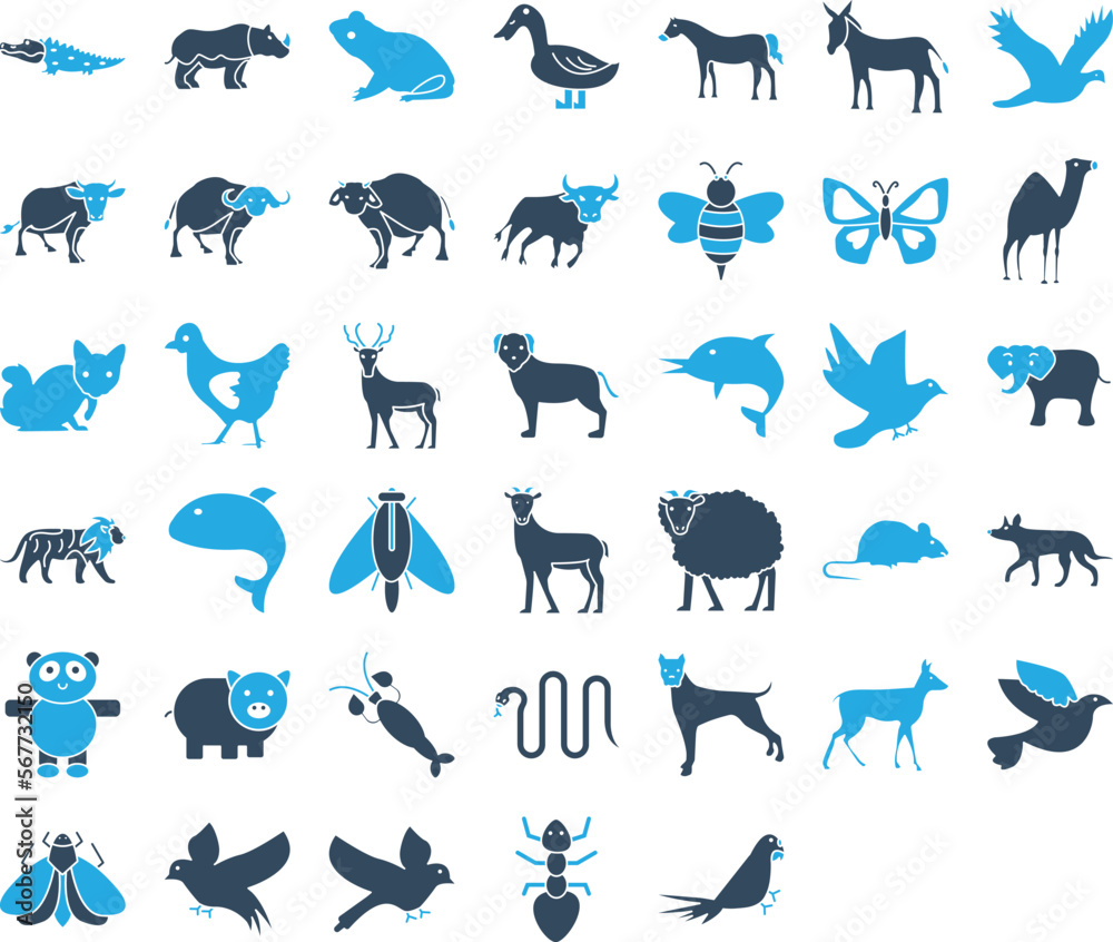 Animal icons pack, Birds Pack, Animal icons pack, pet icons set, mammal ...