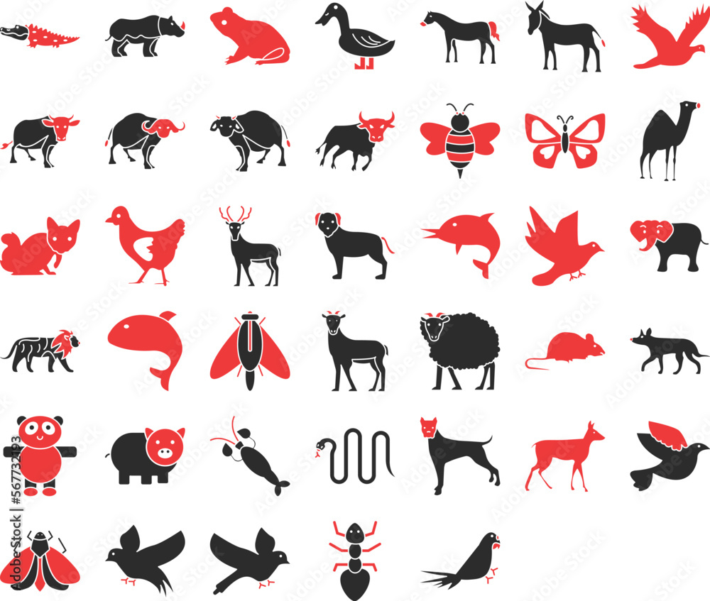 Animal icons pack, Birds Pack, Animal icons pack, pet icons set, mammal ...