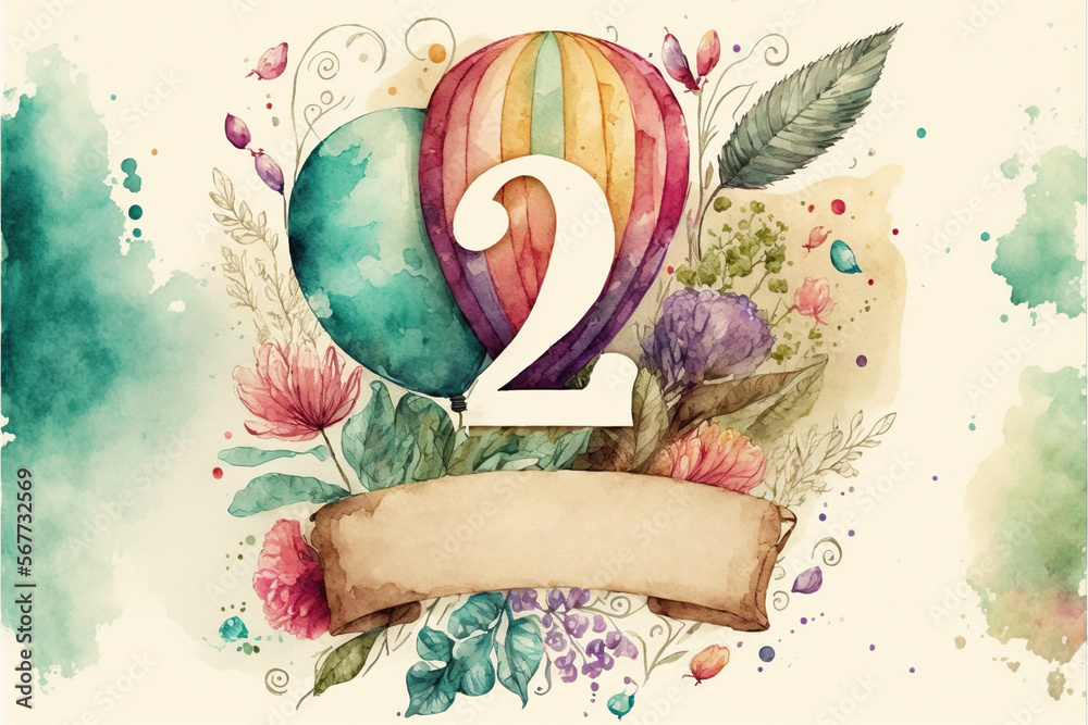 2d Birthday Invitation. Girls Birthday Invitation with the number 2 of ...