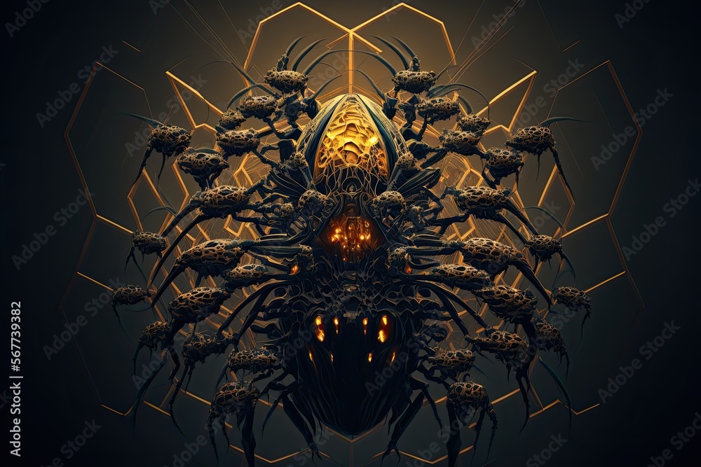 Wall art, wallpaper frame art, painting, bug nation, alien hive ...