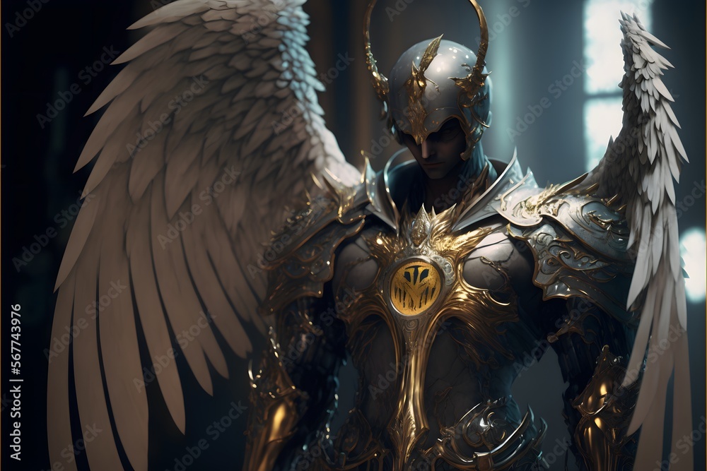 archangel created using Generative AI Technology Stock Illustration ...