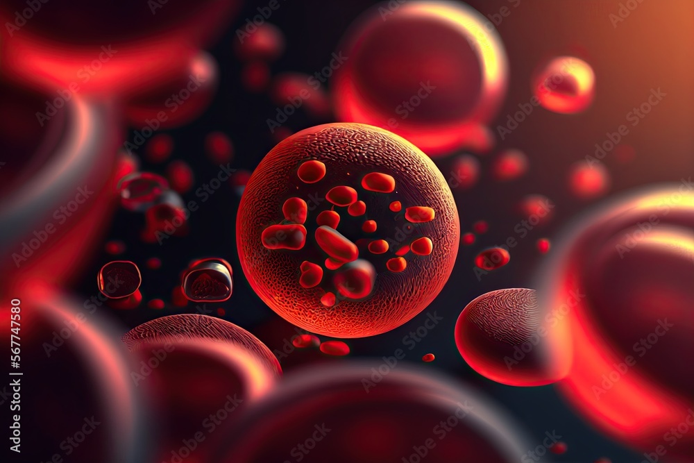 Human blood cells. Generative AI Stock Illustration | Adobe Stock