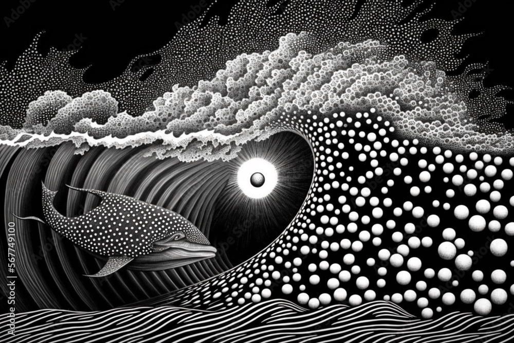 Ocean waves Dot art , pop art, contemporary art , fashion, , woman, art ...