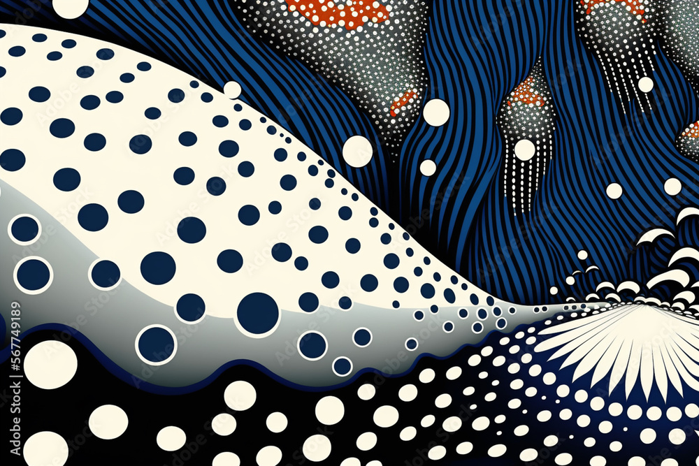 Ocean waves Dot art , pop art, contemporary art , fashion, , woman, art ...