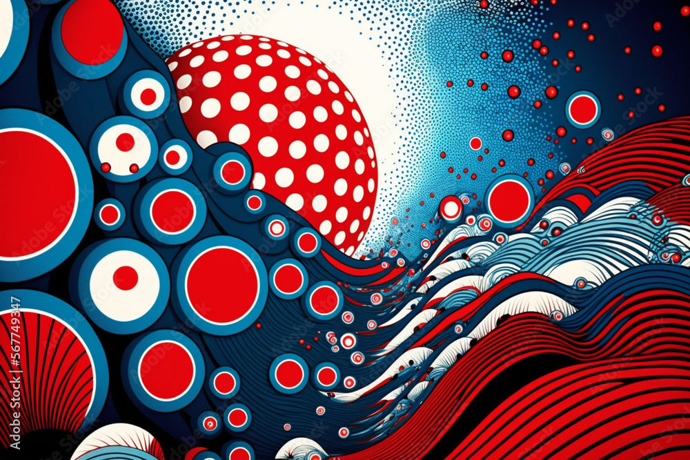 Ocean waves Dot art , pop art, contemporary art , fashion, , woman, art ...