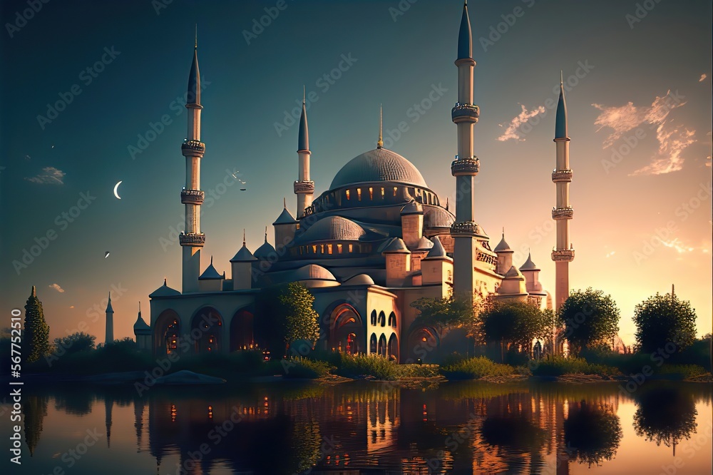 beautiful mosque islamic background. istanbul ottoman turkish mosque ...