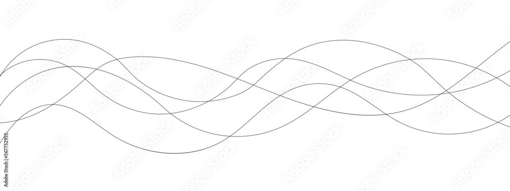 Abstract black and grey curved lines on white paper background. Stock ...