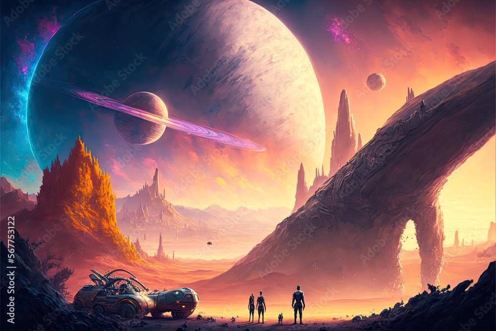 Wall art, wallpaper frame art, digital art style, comic style, outer ...