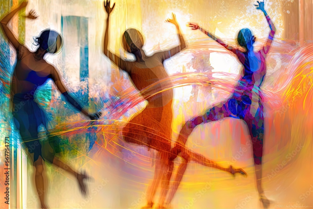 international day of dance abstract illustration generative ai Stock ...