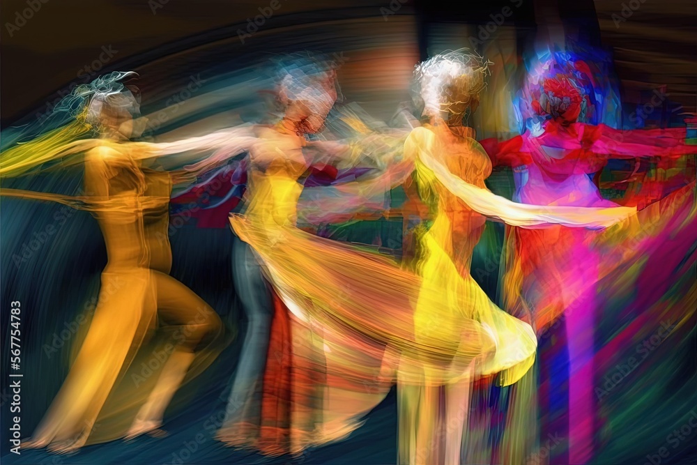 international day of dance abstract illustration generative ai Stock ...
