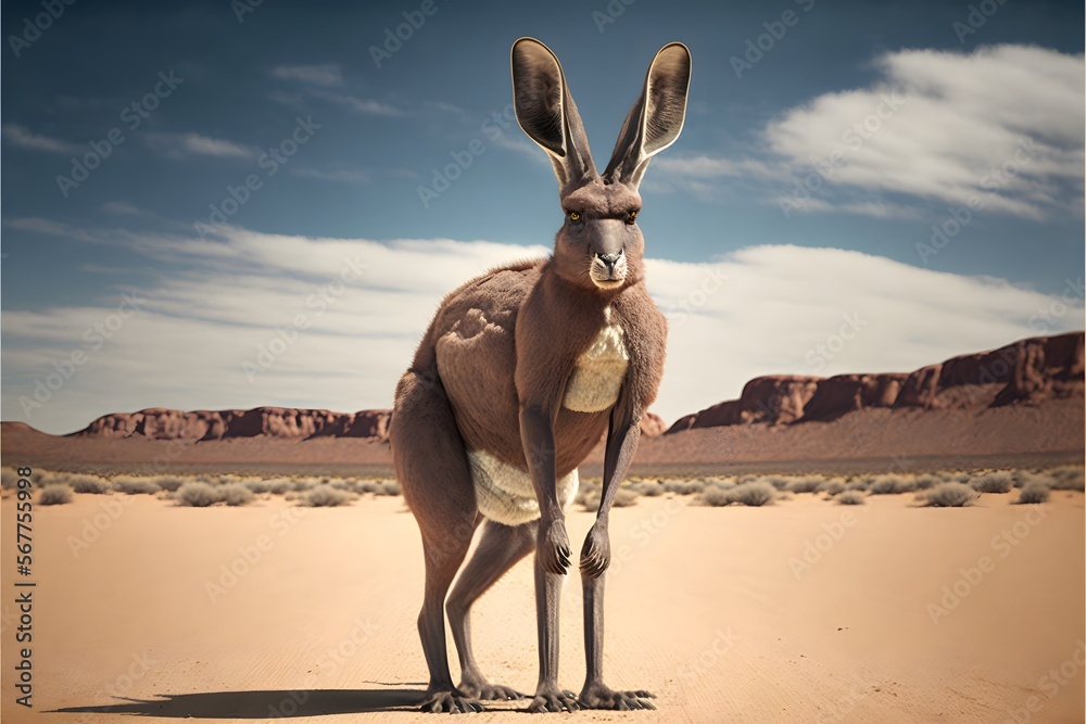 rabbit looking kangaroo created using Generative AI Technology Stock ...