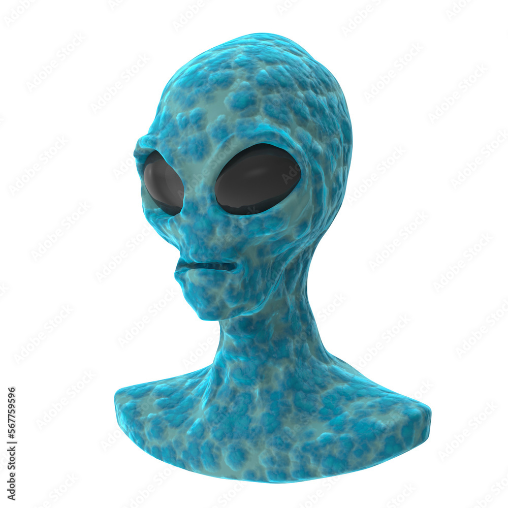 Alien head on transparent background Stock Illustration | Adobe Stock