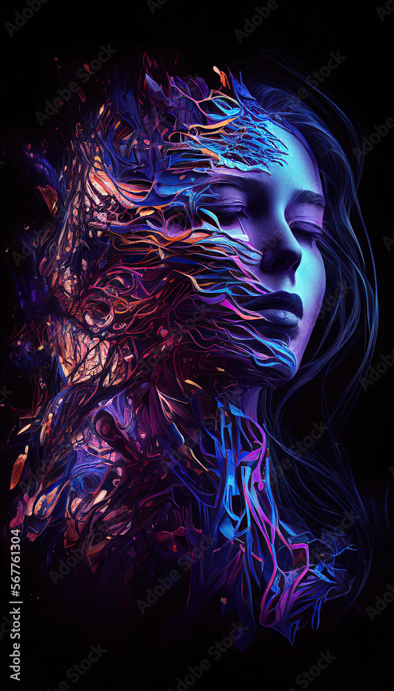 mental, emotional and spiritual realms meeting chaos. AI generated ...