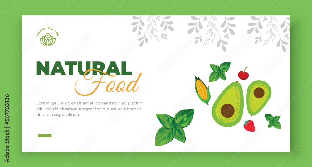 Natural food product banner design web page design templates for farm ...
