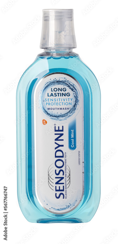 Sensodyne mouthwash isolated Stock Photo | Adobe Stock