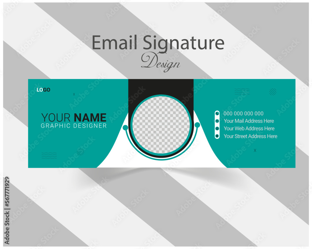 Professional Modern Vector Illustration Of Corporate Email signature ...
