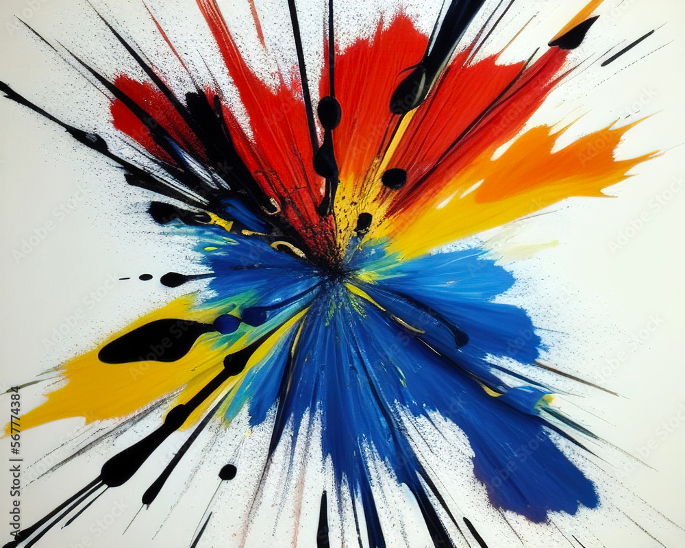 Abstract paint drop explosion art wallpaper background with multi ...