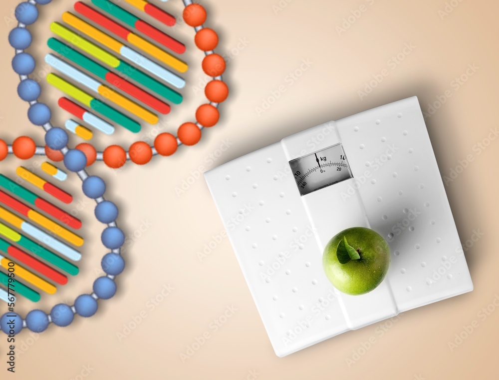 DNA structure, sport dumbbells and tape measure on desk Stock Photo ... DNA structure, sport dumbbells and tape measure on desk Stock Photo ...