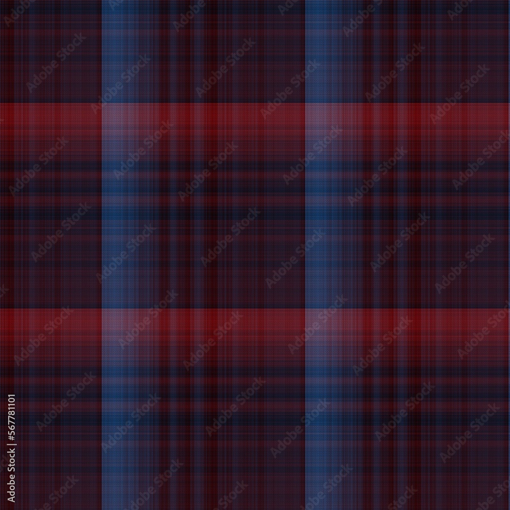 Red and blue gradient colorful plaid tartan seamless fabric pattern ...