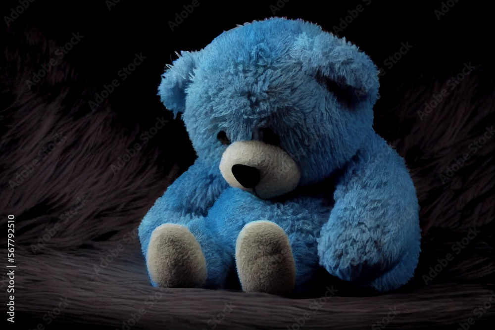 Blue Teddy Bear: Coping with Sadness and Mental Health Challenges Stock ...