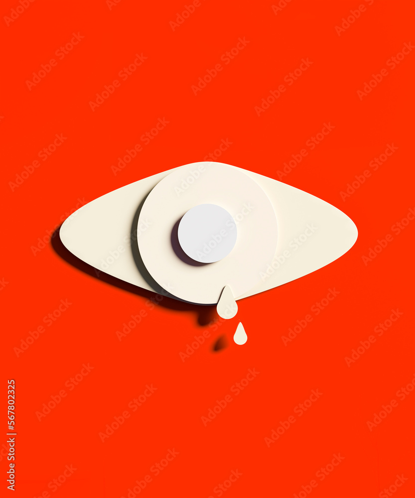 Render 3D | Ojo con lágrimas Stock Illustration | Adobe Stock