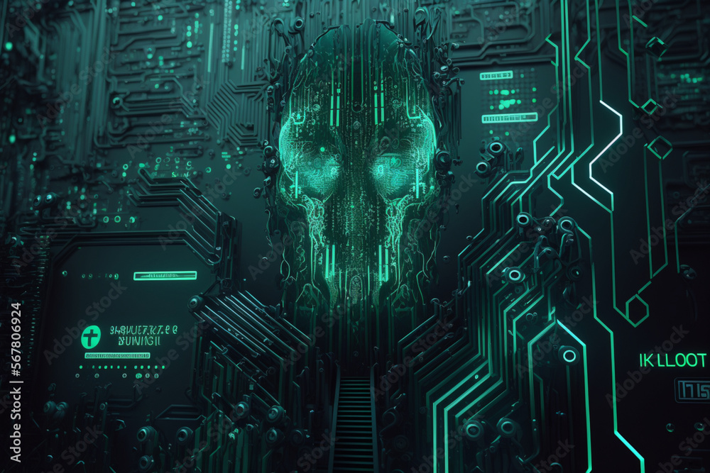 fictional person, representing artificial intelligence in the shape of ...