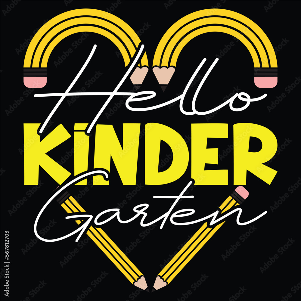 Hello Kinder Garten SVG T-shirt Design Stock Vector | Adobe Stock