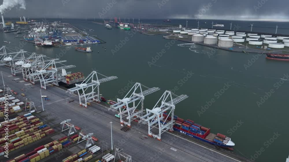 Rotterdam, 19th of January 2023, The Netherlands. Aerial Drone Footage ...