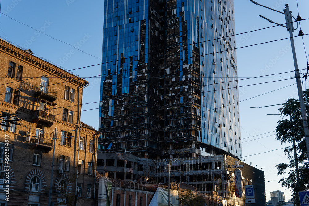 KYIV, UKRAINE - 10.10.2022. russia's military aggression against ...
