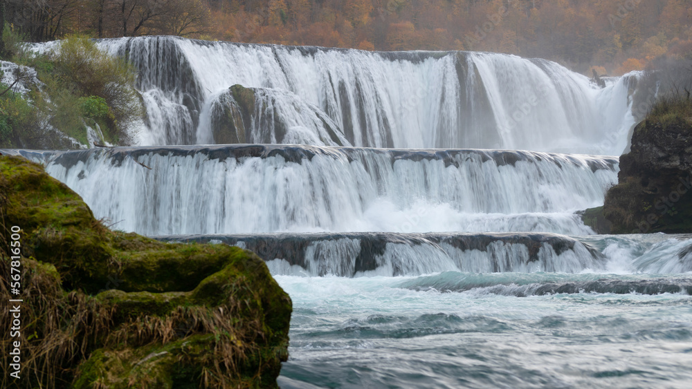 Štrbački buk waterfall on Una river in Una national park, Bosnia and ...