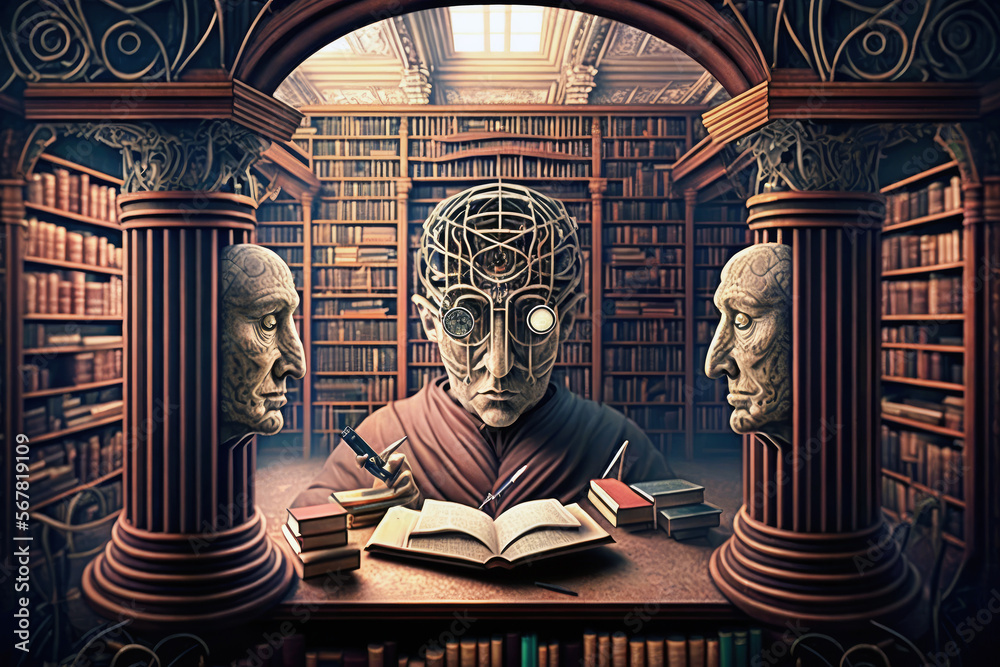 An artificial intelligence deciphering and cataloging books in an old ...