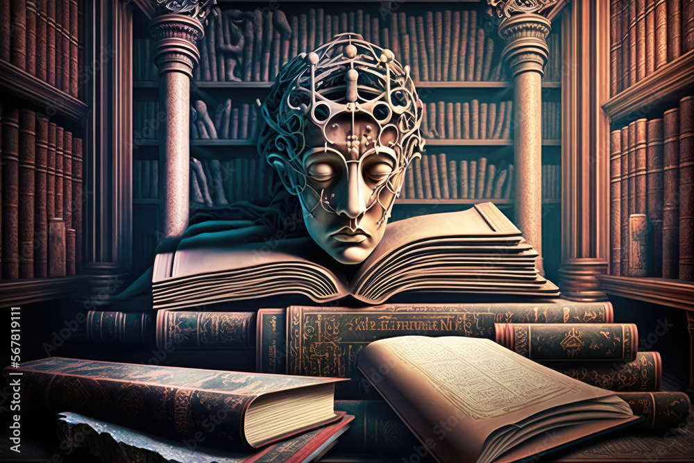 An artificial intelligence deciphering and cataloging books in an old ...