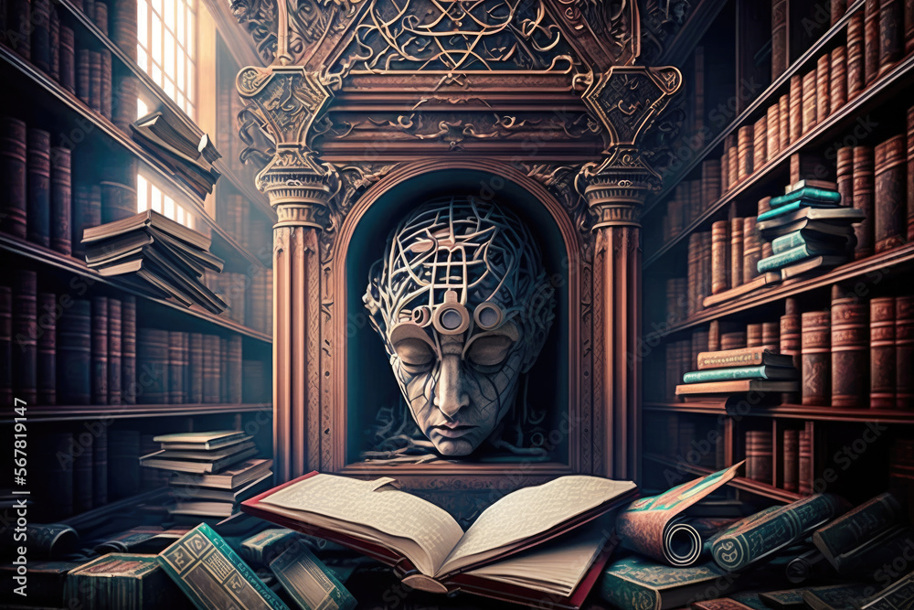 An artificial intelligence deciphering and cataloging books in an old ...