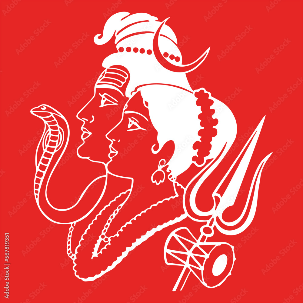 Lord Shiva with goddess Parvati Vector File. Stock Vector | Adobe Stock