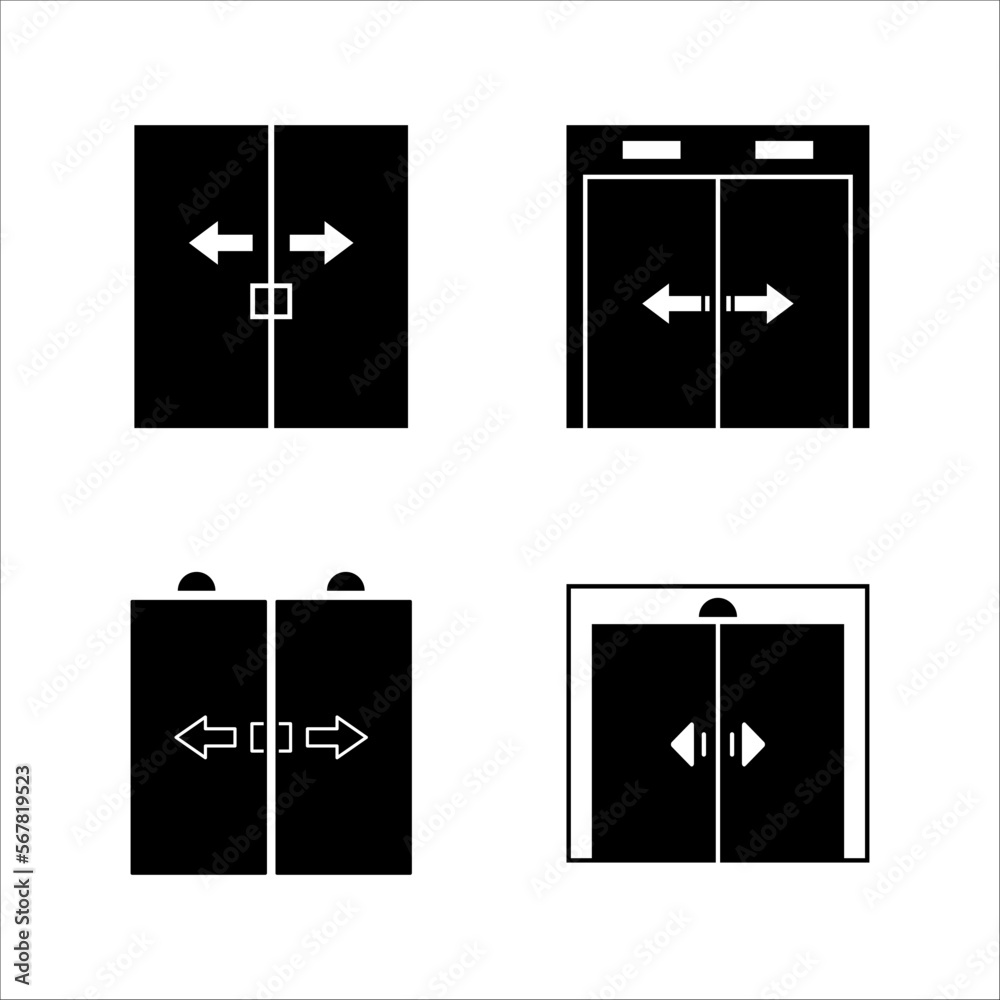 sliding door icon vector. sliding door sign. isolated on white ...