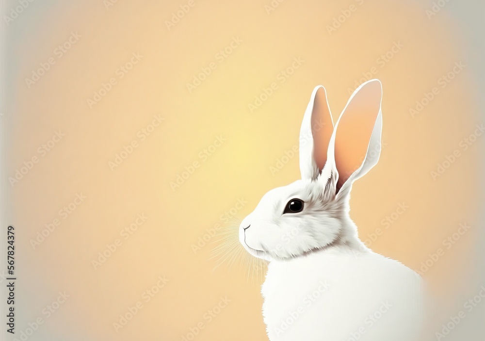 On a white background, a illustration of rabbit ears is displayed. The ...
