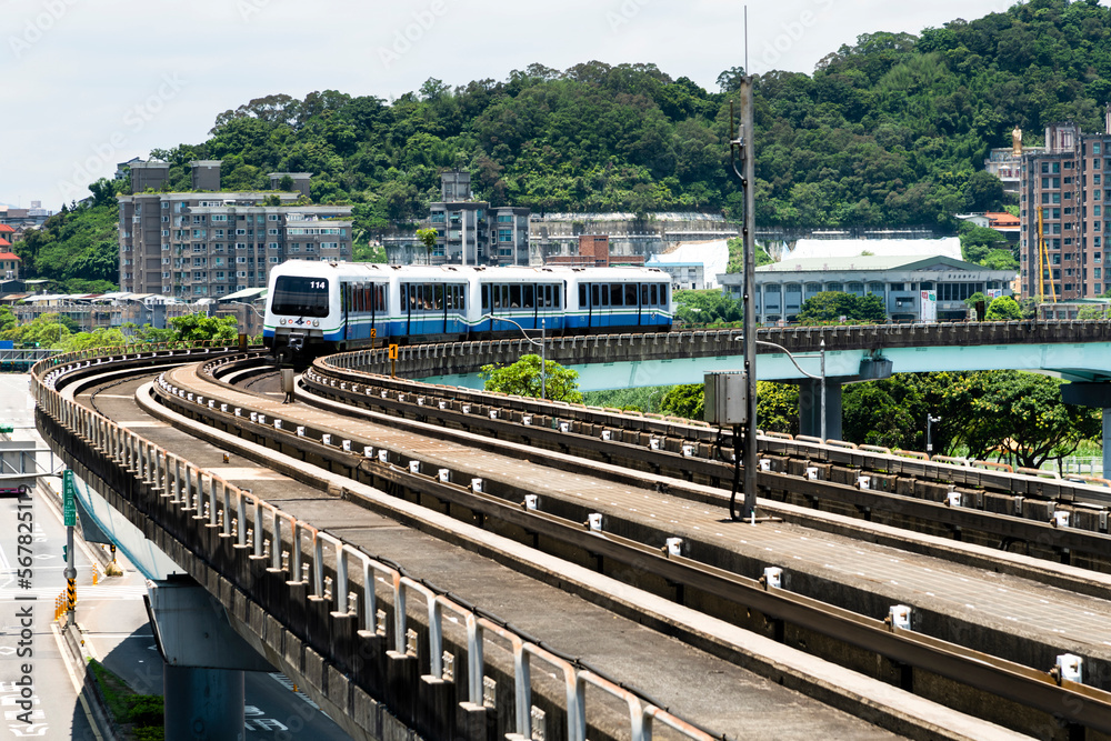 Taipei, Taiwan-July 5, 2020: Wenhu or Brown line of Taipei MRT in ...