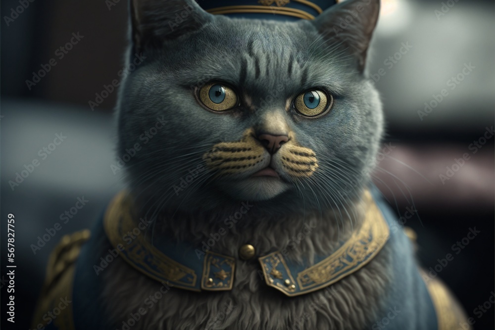 Cat as a soldier of the Ukrainian army created with generative AI ...