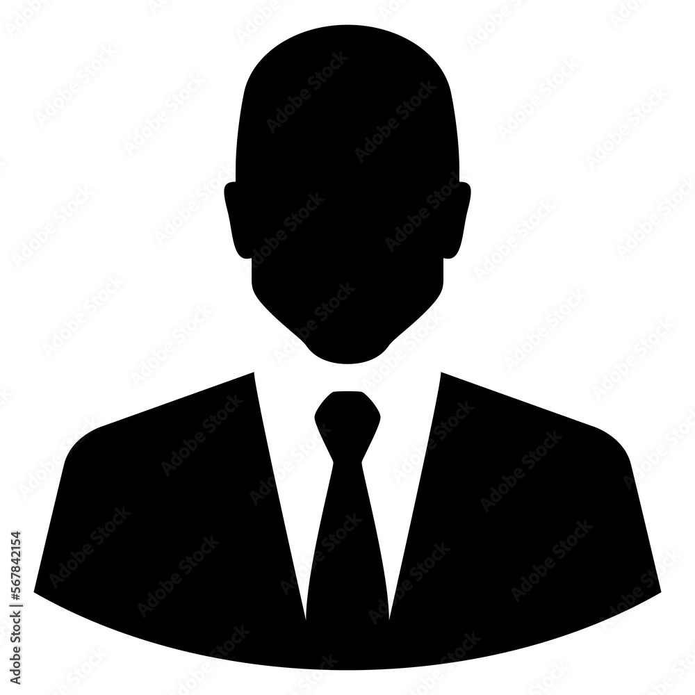 Icono director ejecutivo. Símbolo CEO. Silueta aislada de hombre con ...